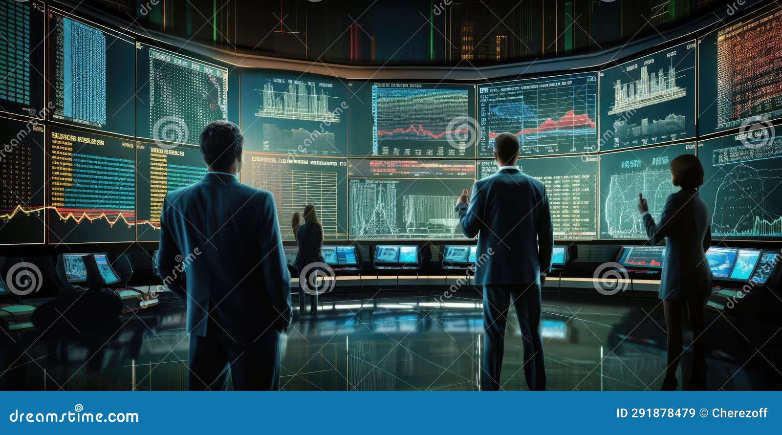 The Man in Front of the Trading Charts Stock Illustration ...