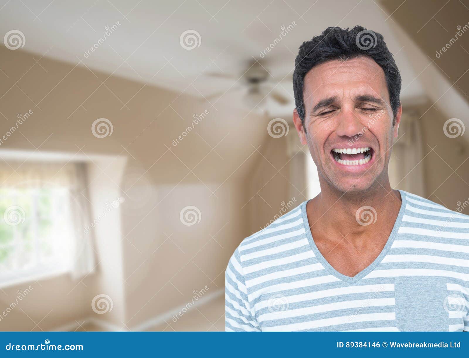 Man Frustrated Crying Against Room Stock Photo - Image of dreariness ...