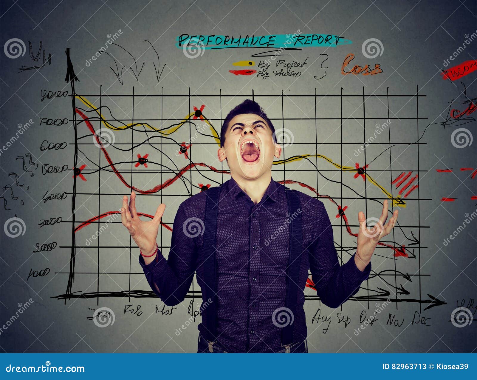 Man Frustrated with Financial Results Performance Report Stock Image ...