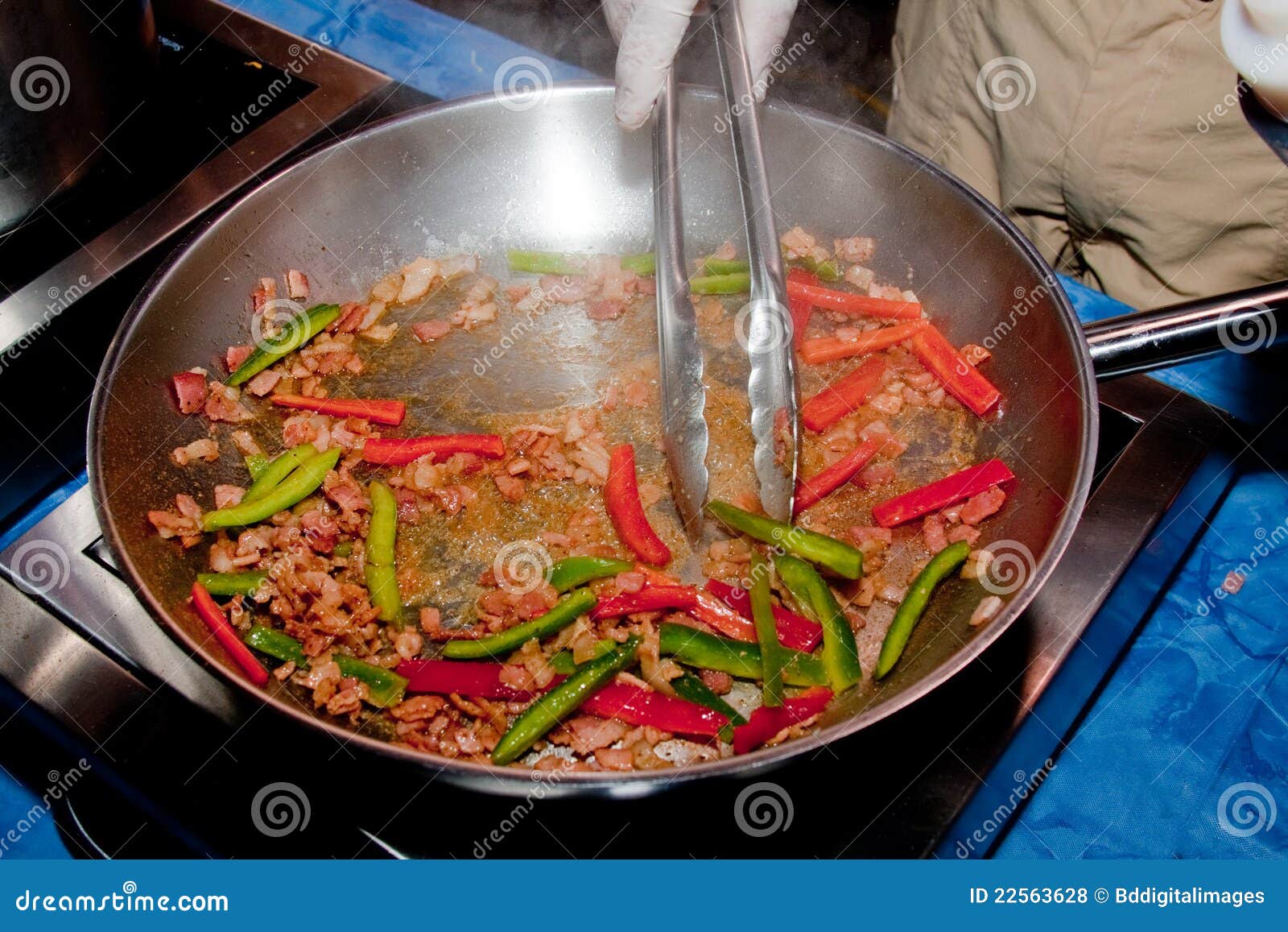 Man Frying Food stock photo. Image of prepare, metal - 22563628