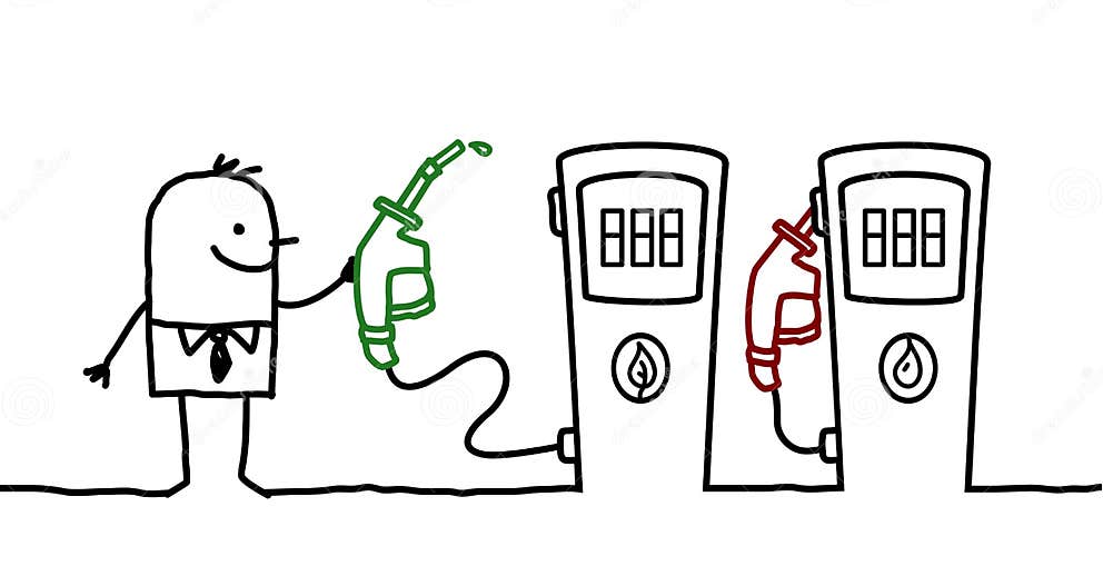 Man & fuel choice stock vector. Illustration of line - 18835873