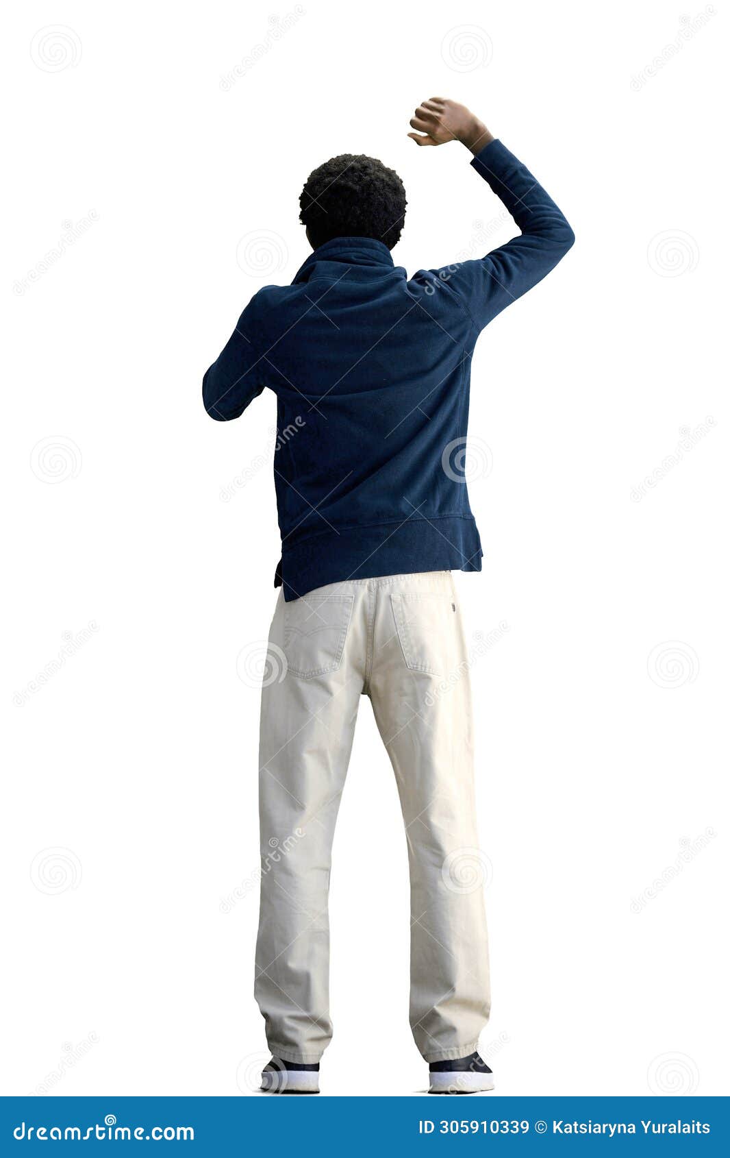 A Man, Full-length, on a White Background, Rejoices Stock Image - Image ...