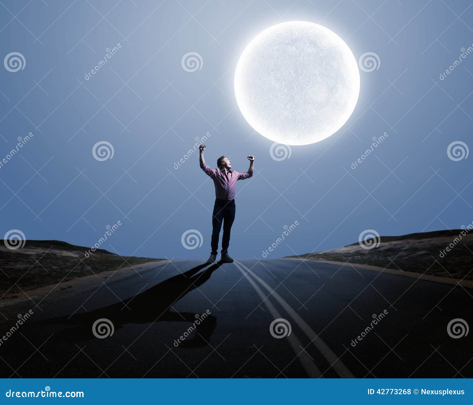 Man and full moon stock photo. Image of magic, celestial - 42773268
