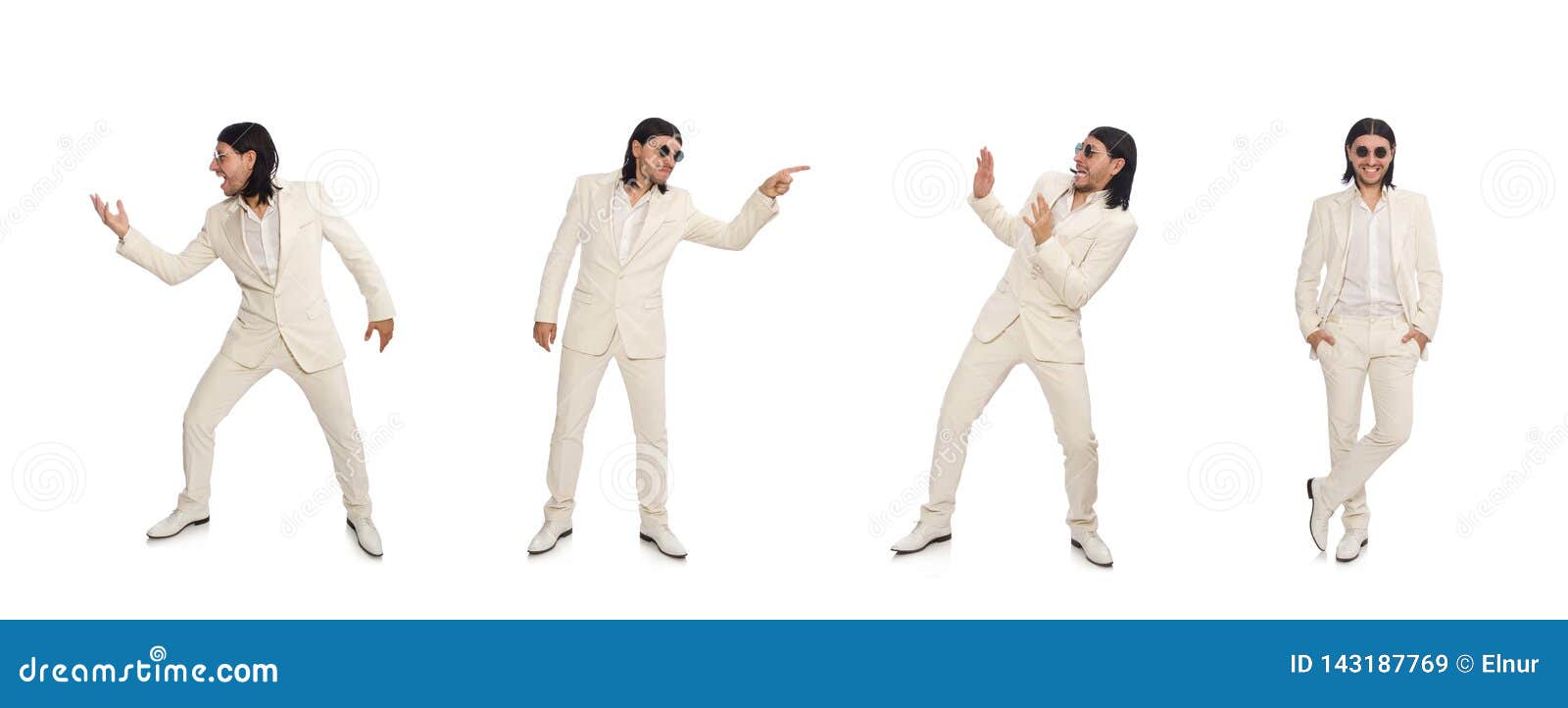 The Man in Funny Concept Isolated on White Stock Image - Image of ...