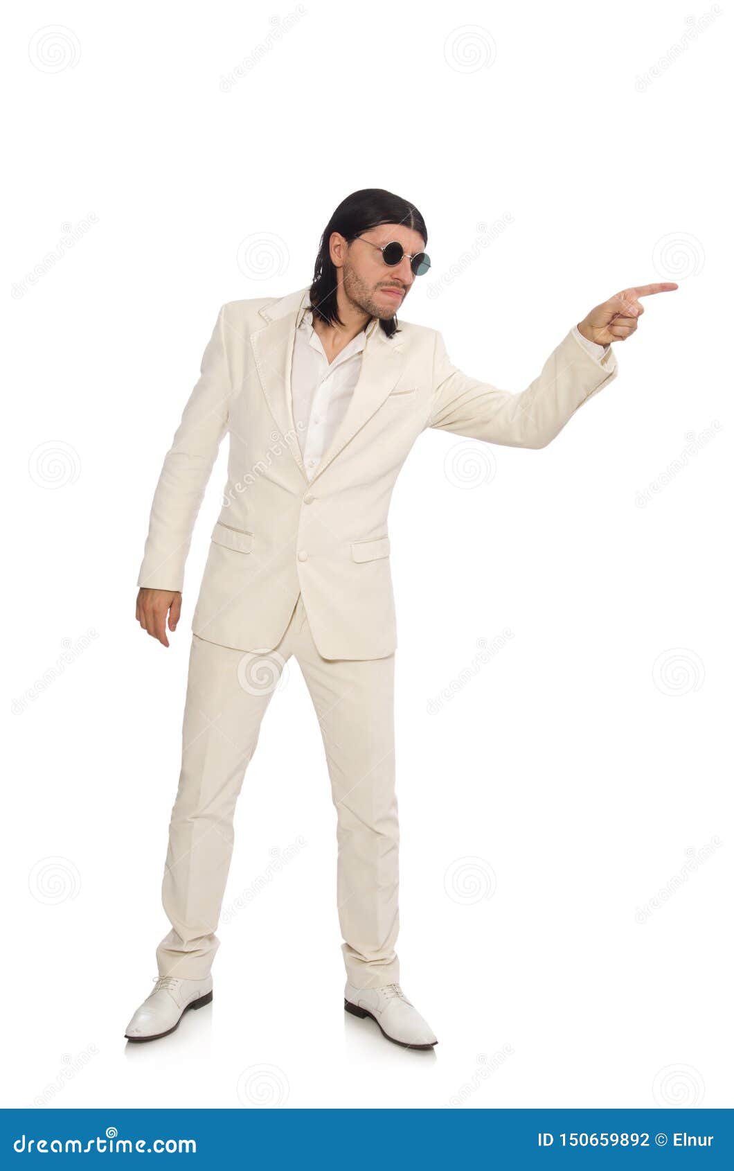 The Man in Funny Concept Isolated on White Stock Photo - Image of ...