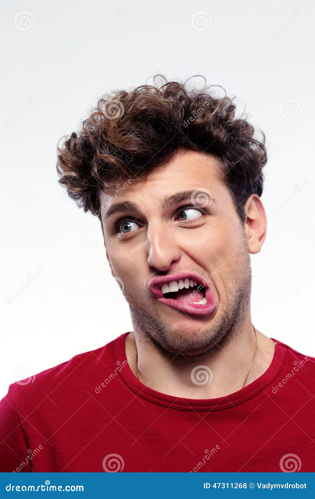 Man with Funny Expression on His Face Stock Photo - Image of idiot ...
