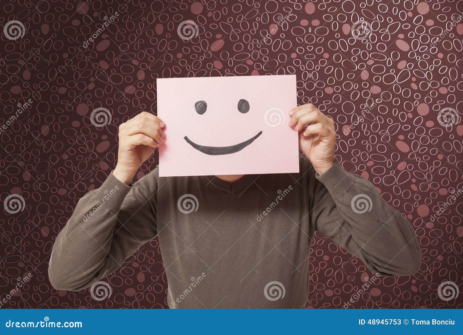 Man with Funny Face Smiling Stock Image - Image of face, eyes: 48945753