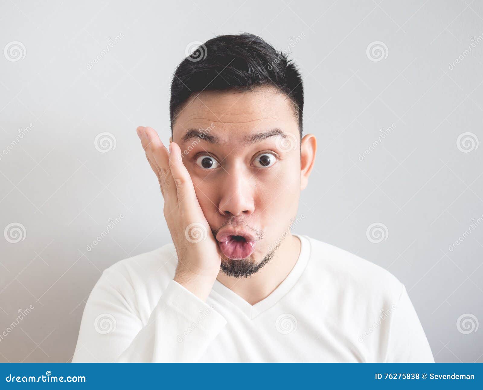 Man with Funny Shocked Face. Stock Photo - Image of casual, attractive ...
