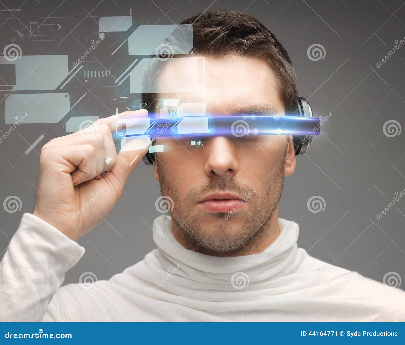Man in futuristic glasses stock image. Image of glasses - 44164771