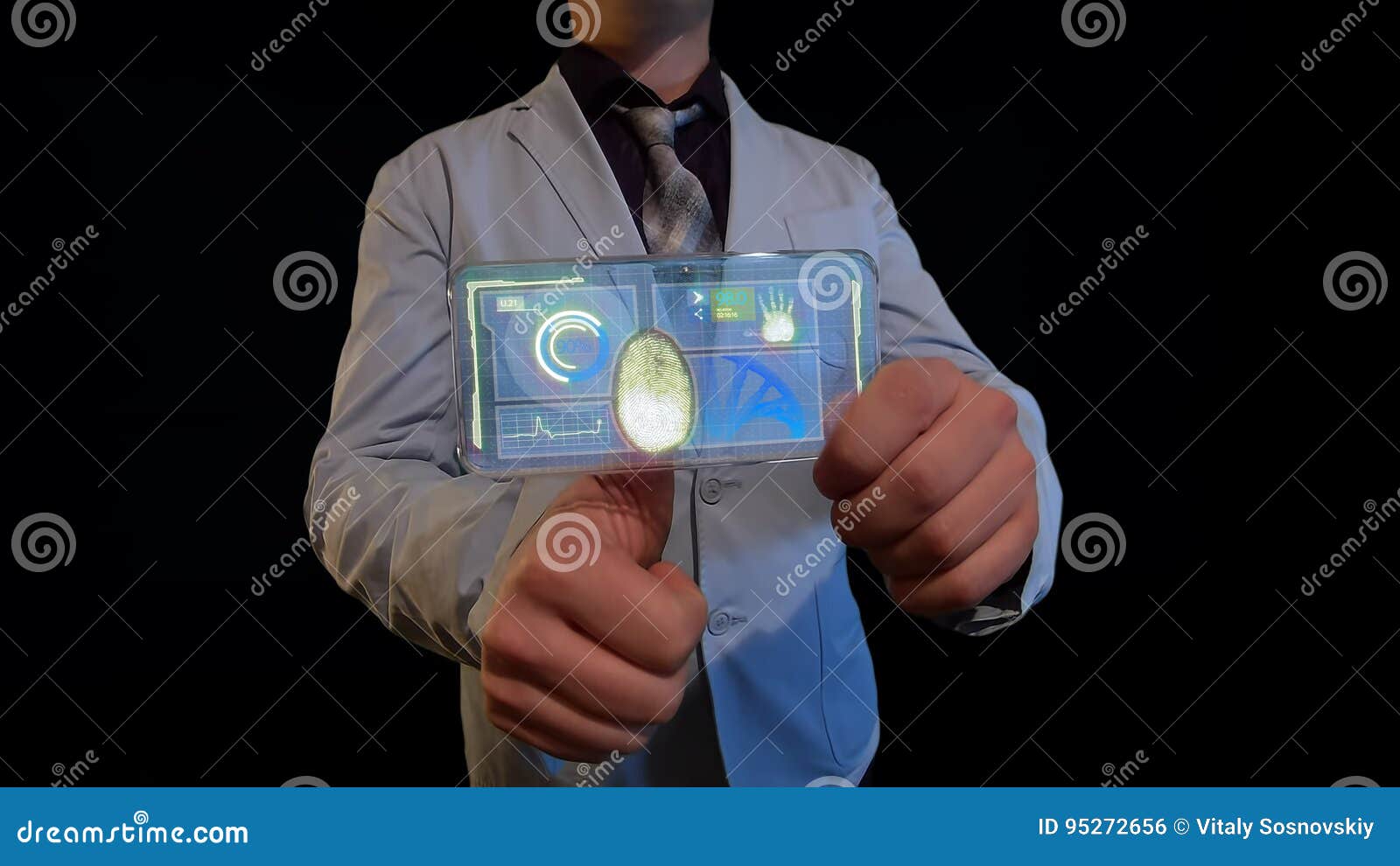 Man with a Futuristic Screen. Stock Photo - Image of panel, concept ...