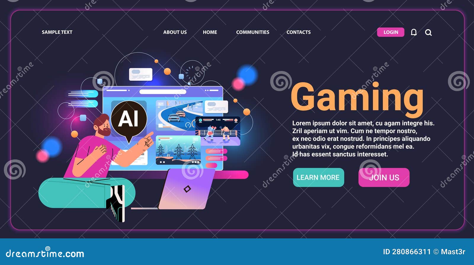 Man Gamer Play Video Game with Ai Chatbot Helper Gaming Artificial ...