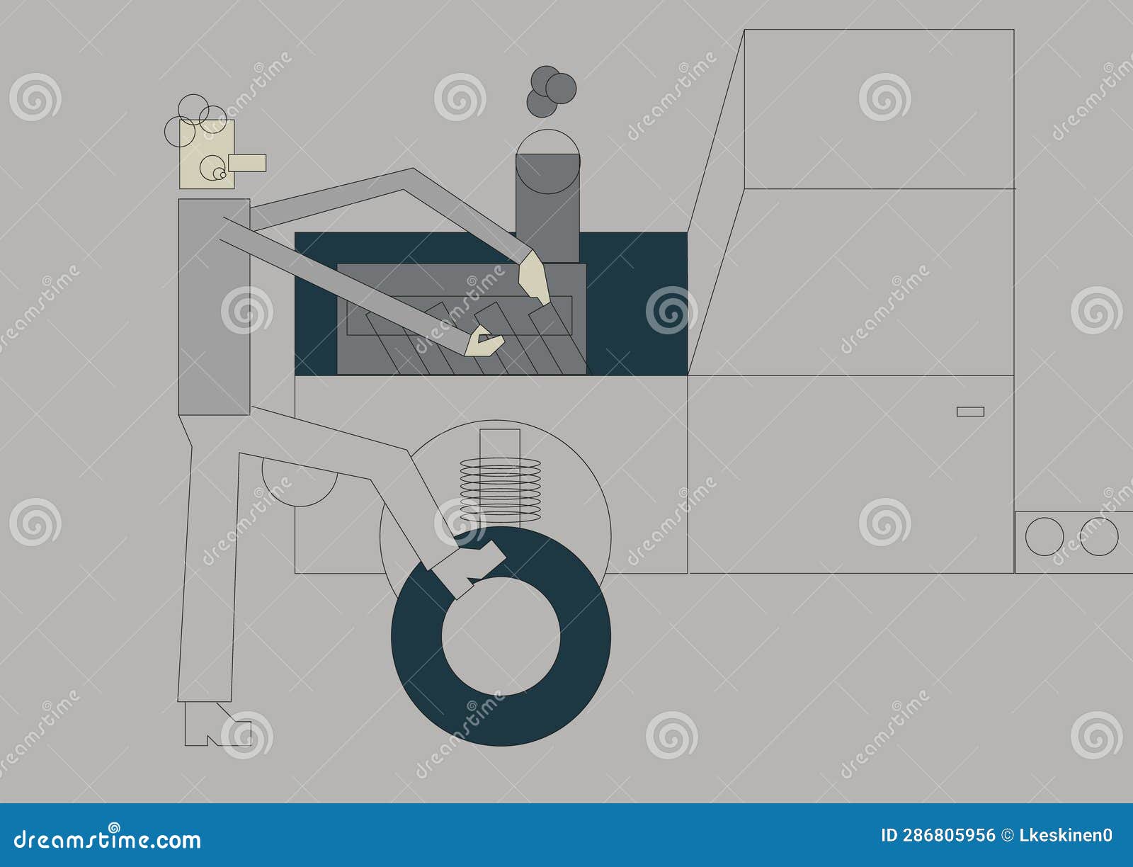 Man in garage is working stock illustration. Illustration of garage ...