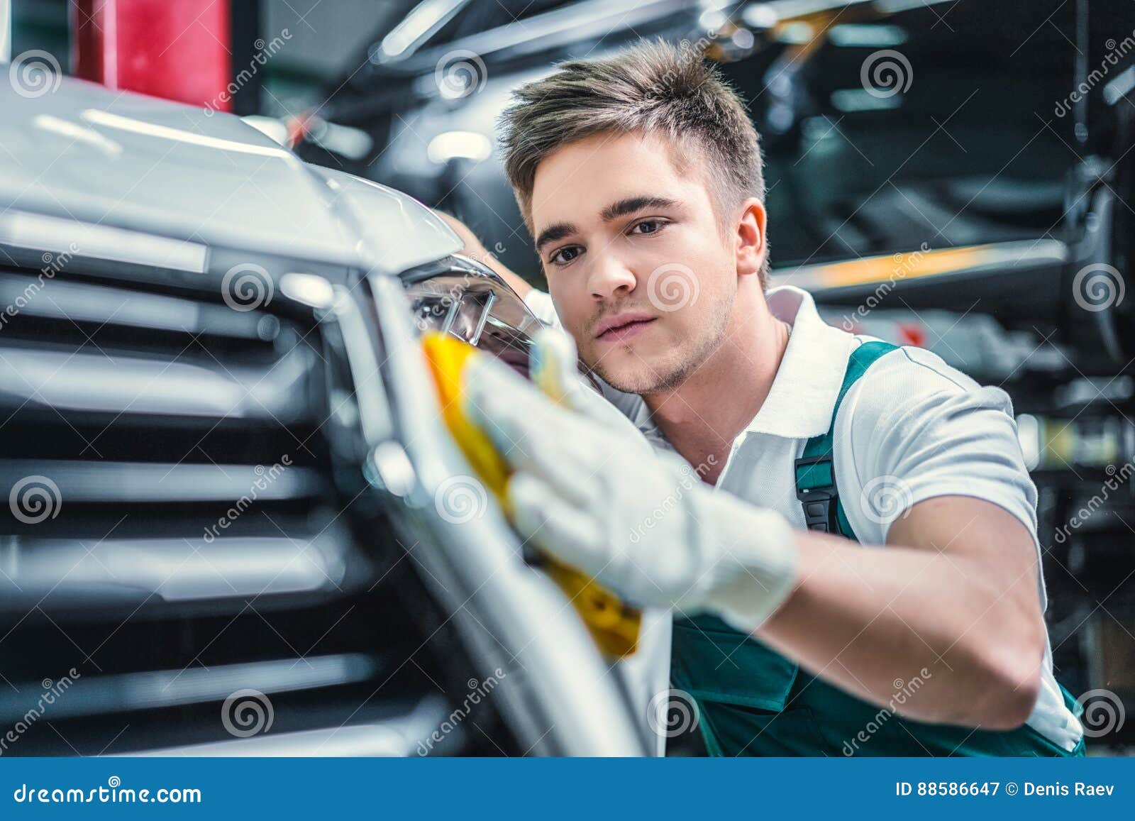 Man in garage stock image. Image of mechanic, maintenance - 88586647