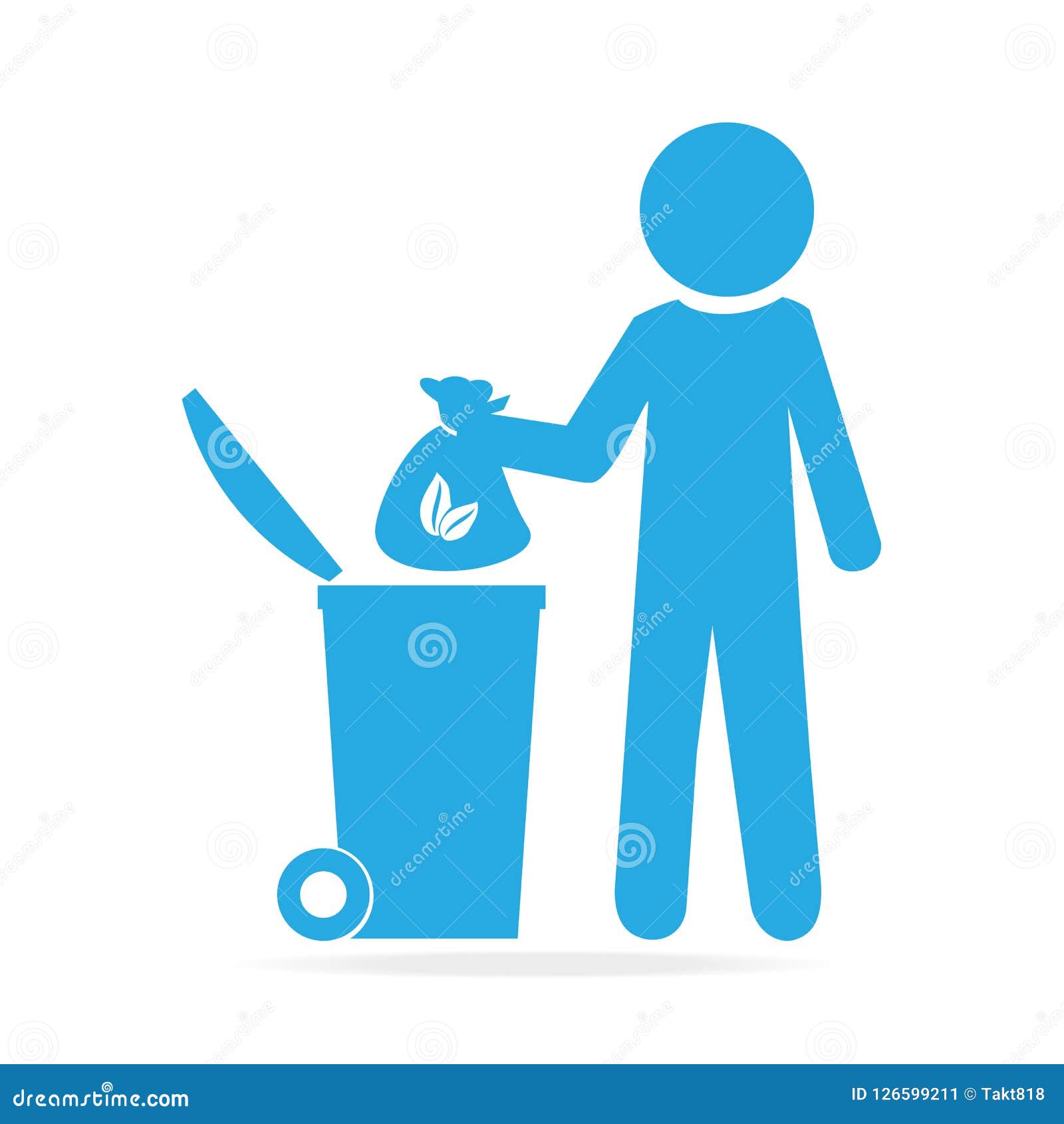 Man with Garbage Bag Symbol Stock Vector - Illustration of clean ...