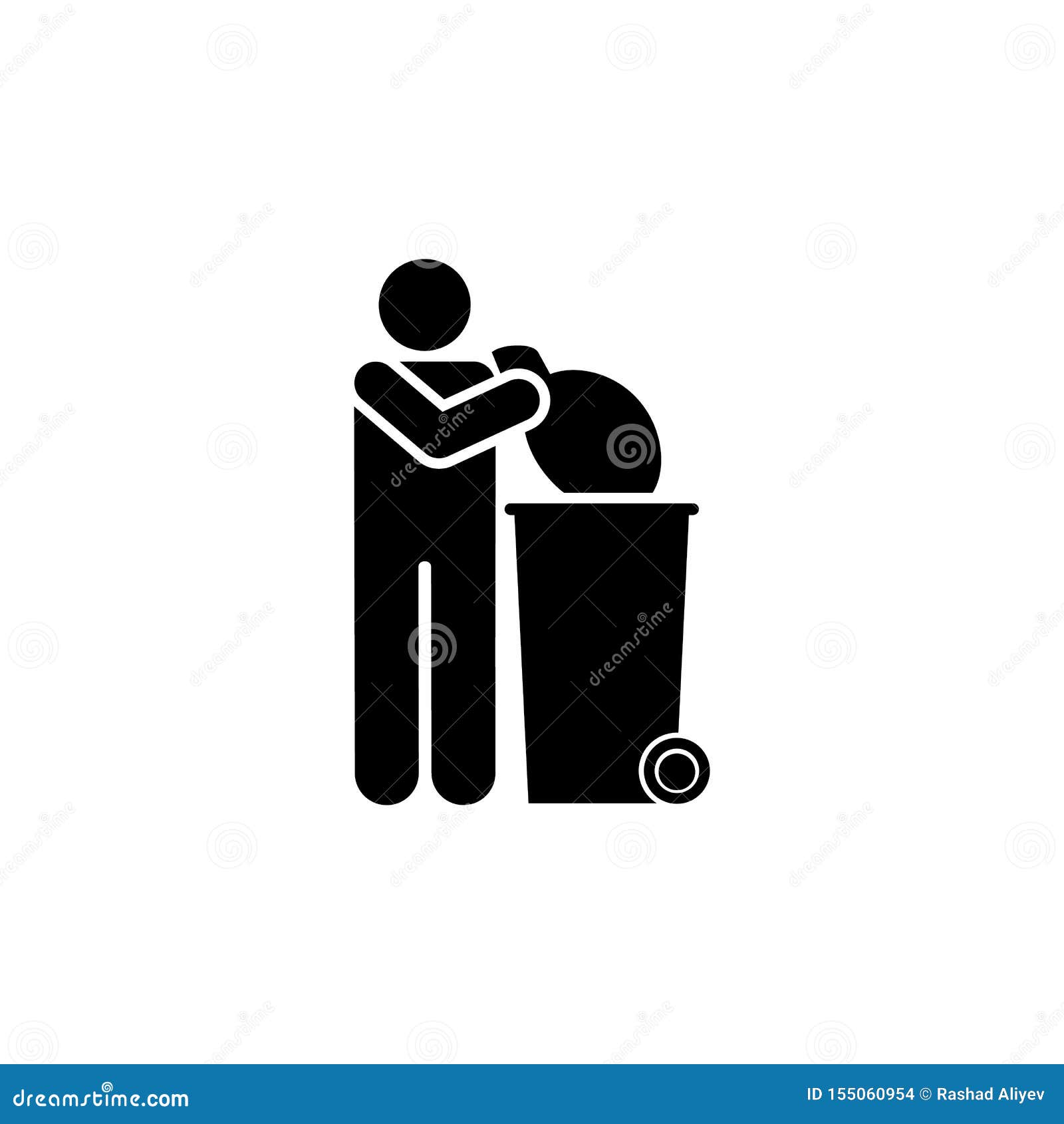 Man, Garbage, Trash, Waste Icon. Element of daily Routine Icon Stock ...