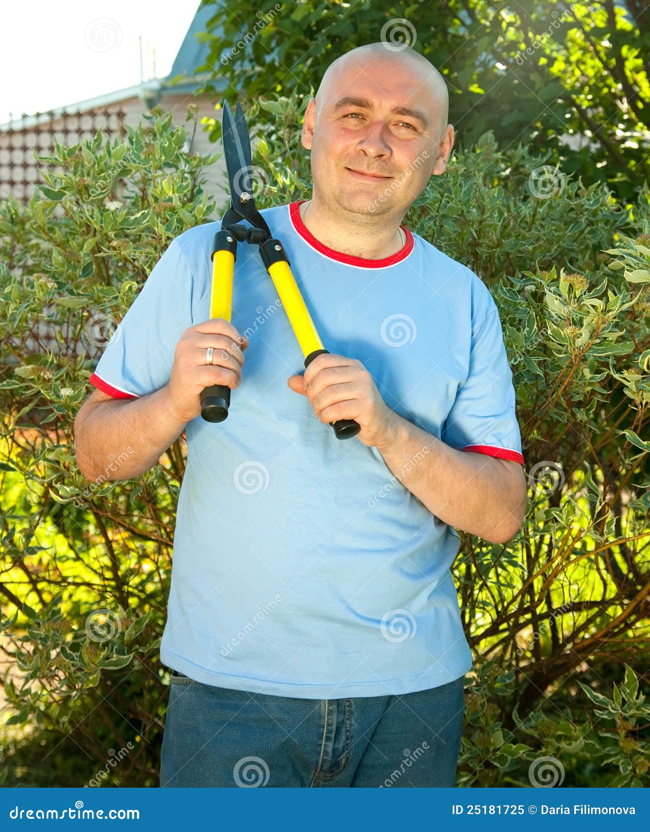 Man with garden pruner stock image. Image of lifestyle - 25181725