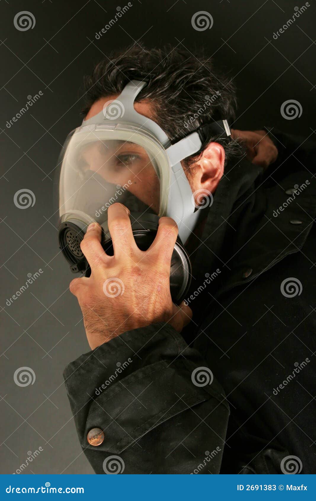 Man in gas mask stock image. Image of survivor, protest - 2691383