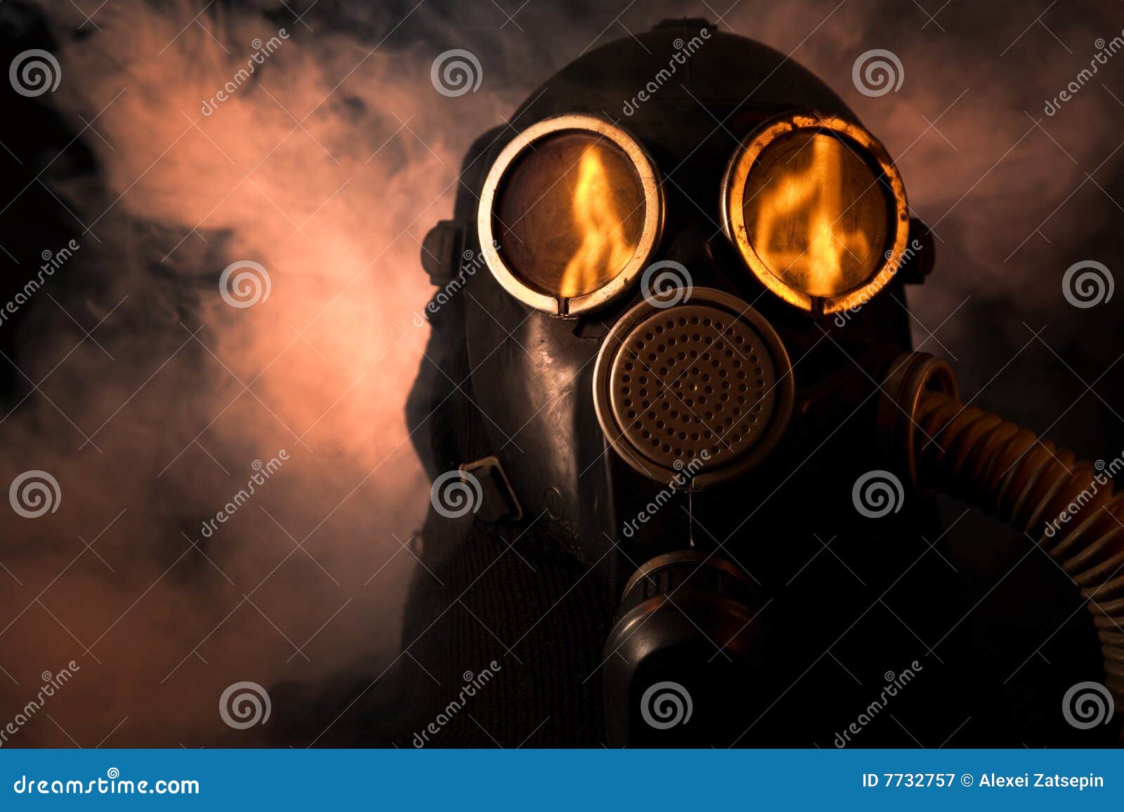 Man in gas mask stock image. Image of horror, broil, fire - 7732757