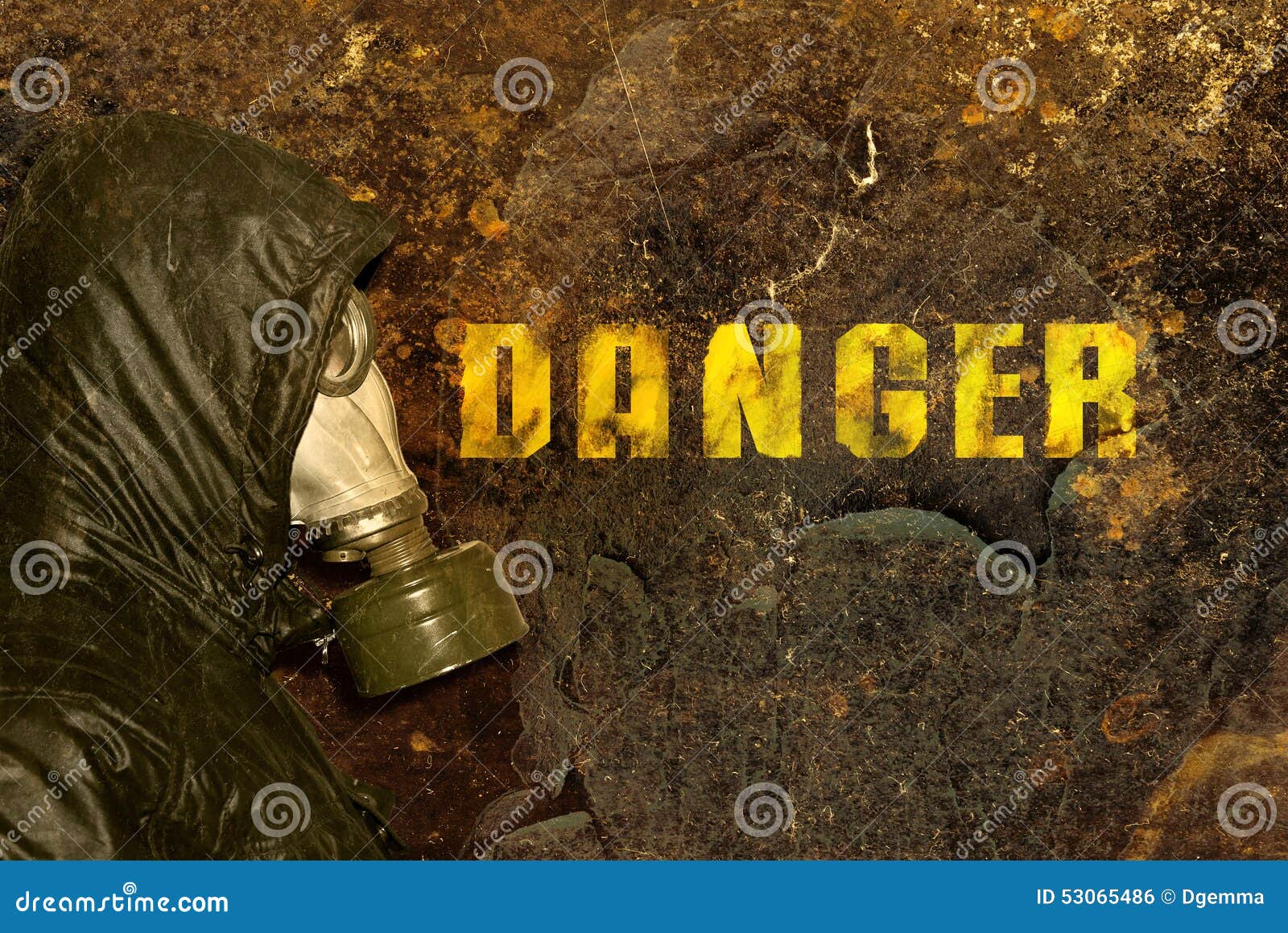 A Man in a Gas Mask in Front of a Rusty Wall. Stock Photo - Image of ...