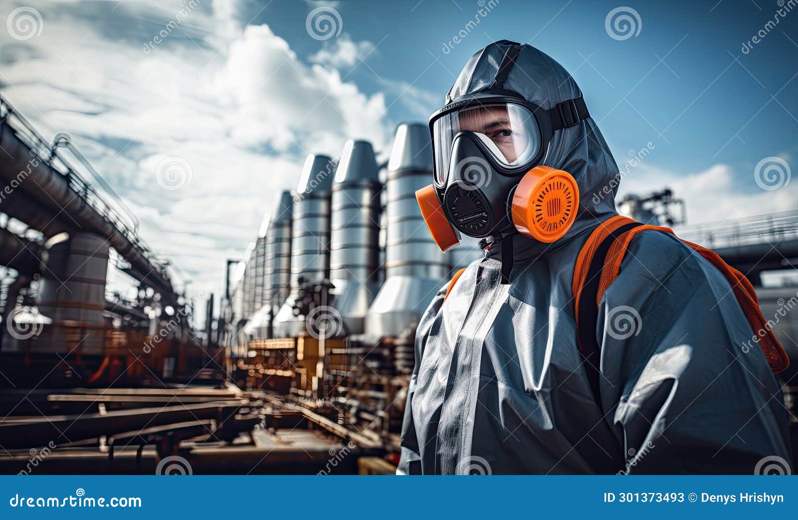 Man in Gas Mask and Protective Gear Stock Illustration - Illustration ...