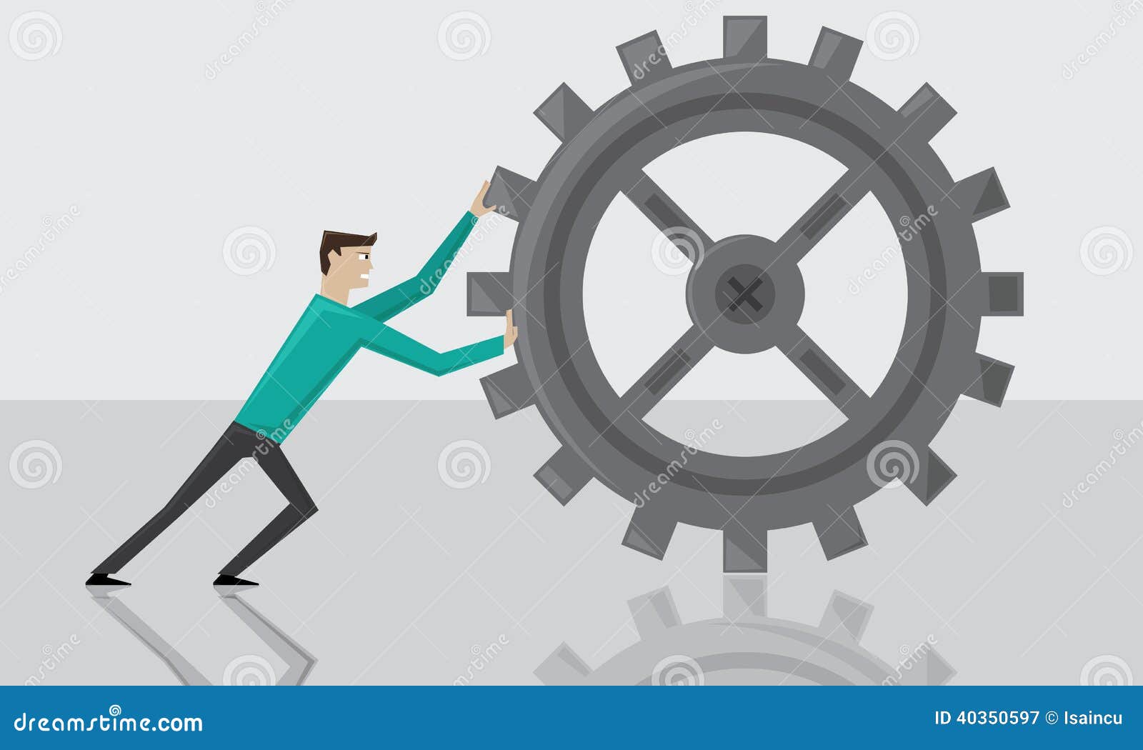 Man with gear stock vector. Illustration of vector, reflection - 40350597