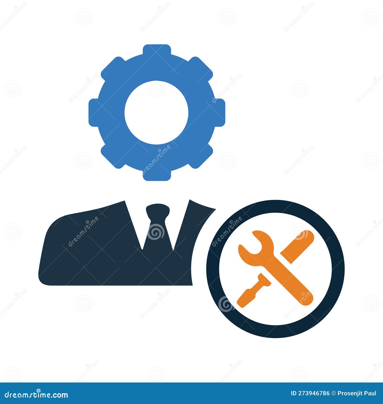 Man, Gear, People, Management, Maintenance Worker Icon Stock Vector ...