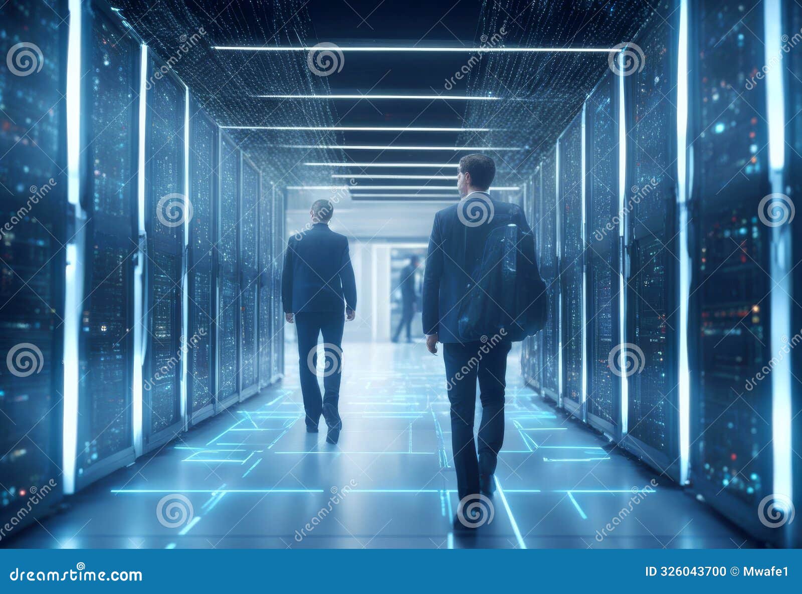 Man Generative Data Engineer Computers Server Ai Hologram Network ...