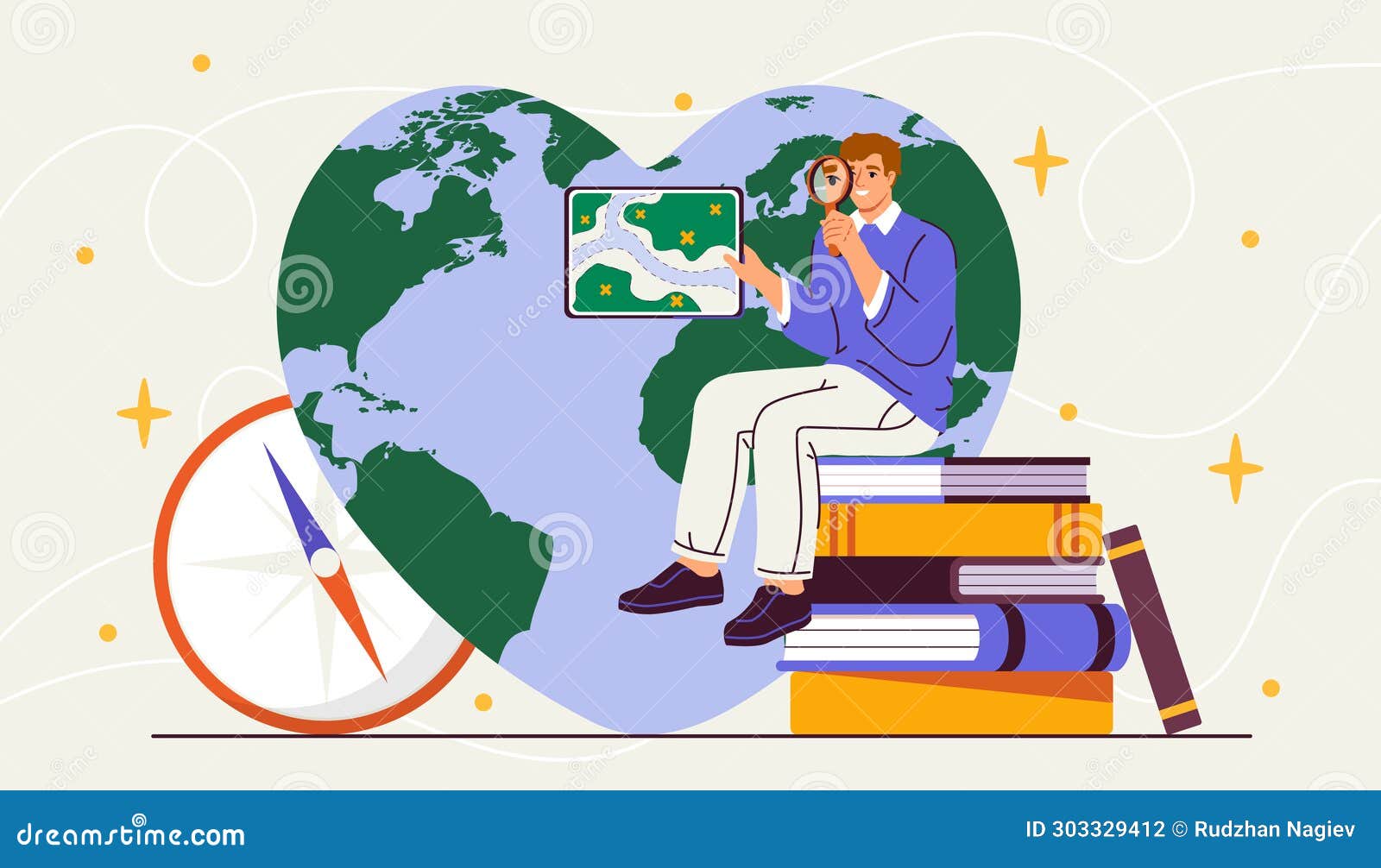 Man with Geography Vector Concept Stock Vector - Illustration of ...