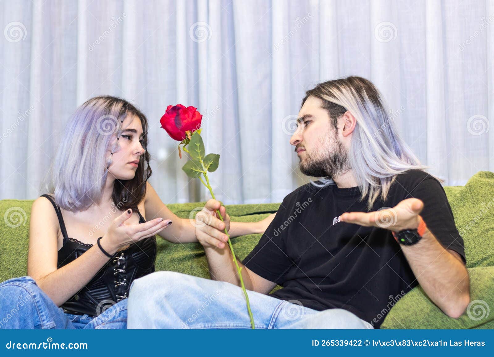 Man with a Gesture of Disgust when he Received a Rose As a Gift from ...
