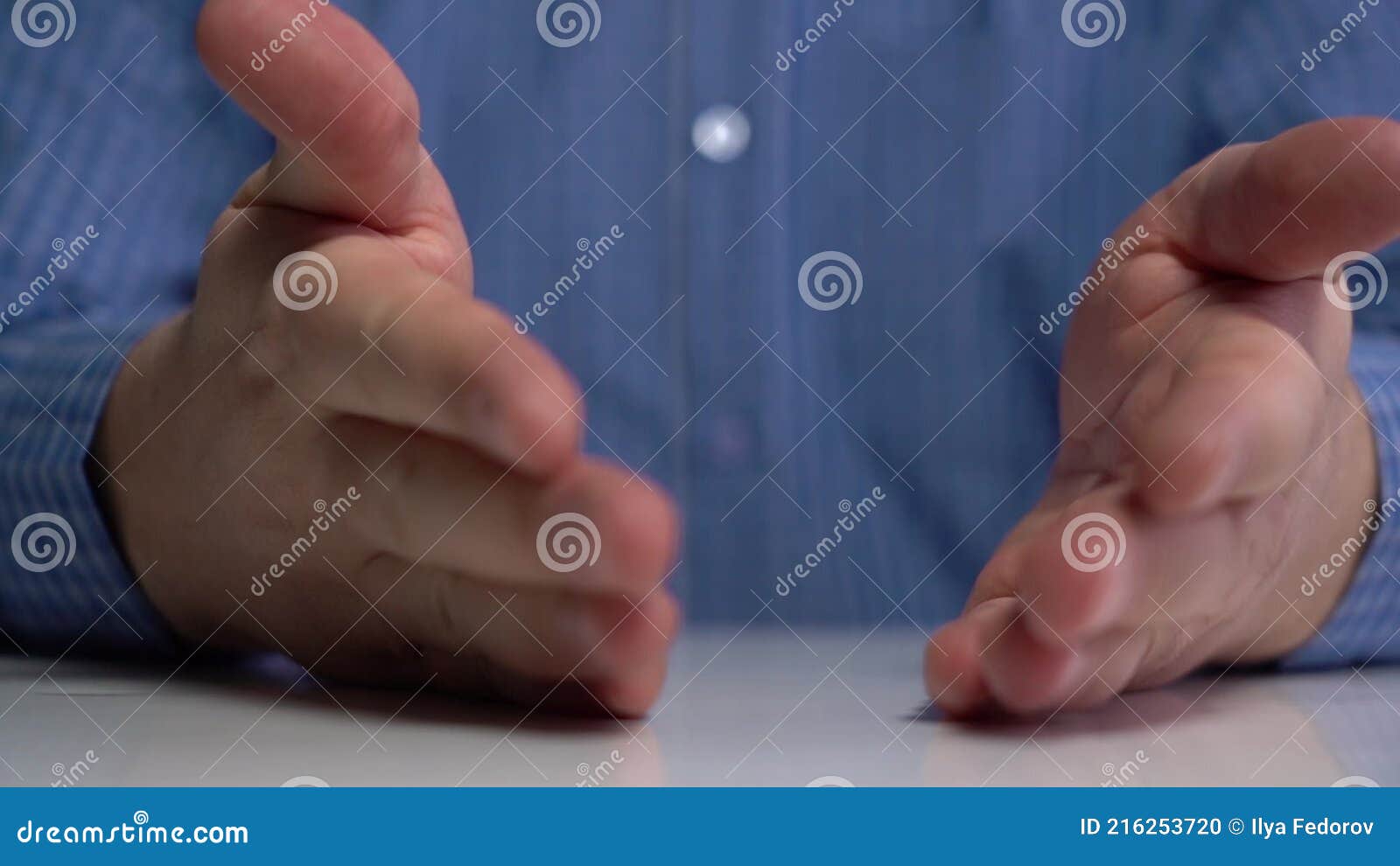 Man Gesturing Hands Explaining Something. Stock Footage - Video of ...