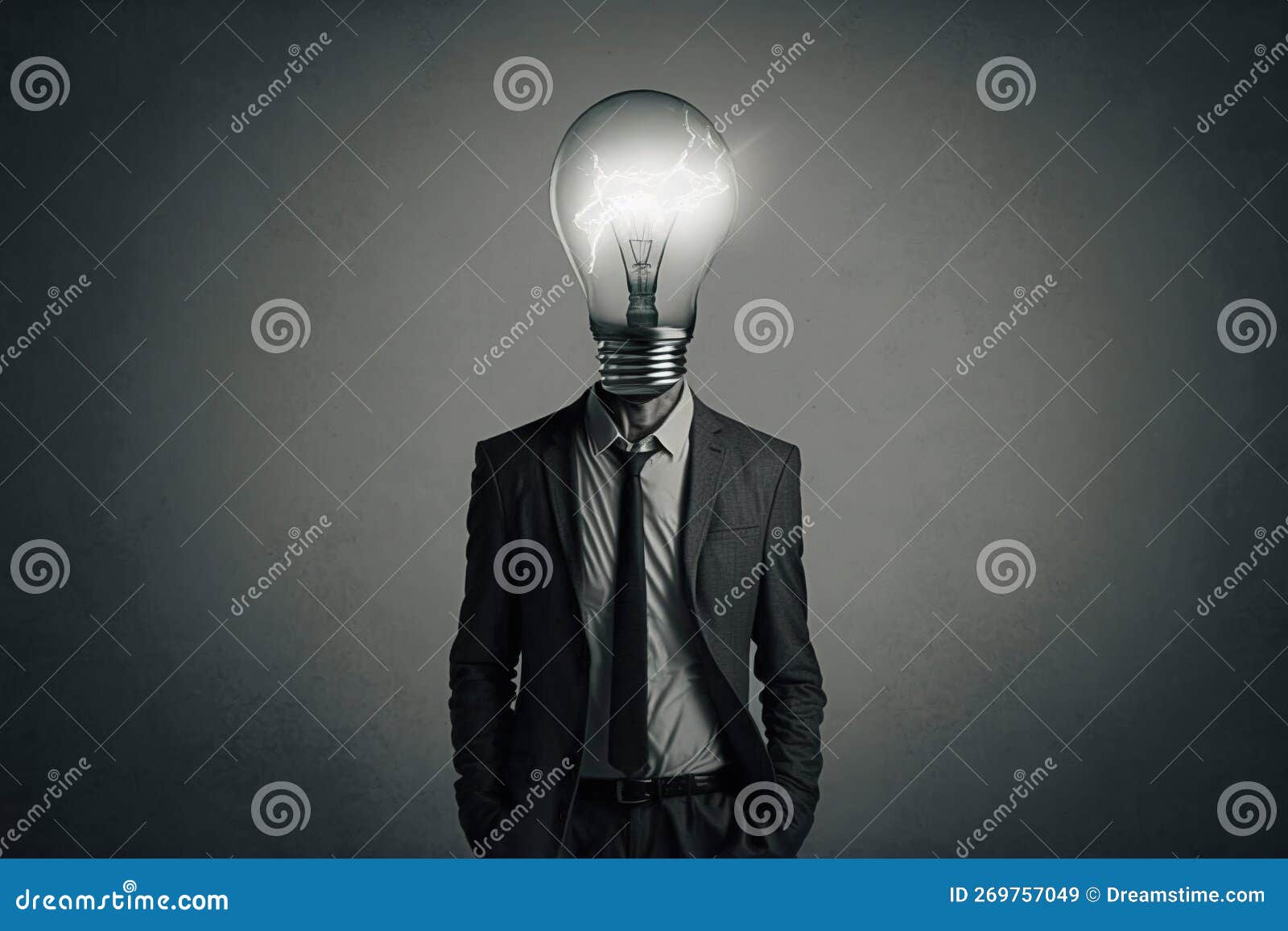 Man Get the Idea, Generated by AI Stock Illustration - Illustration of ...