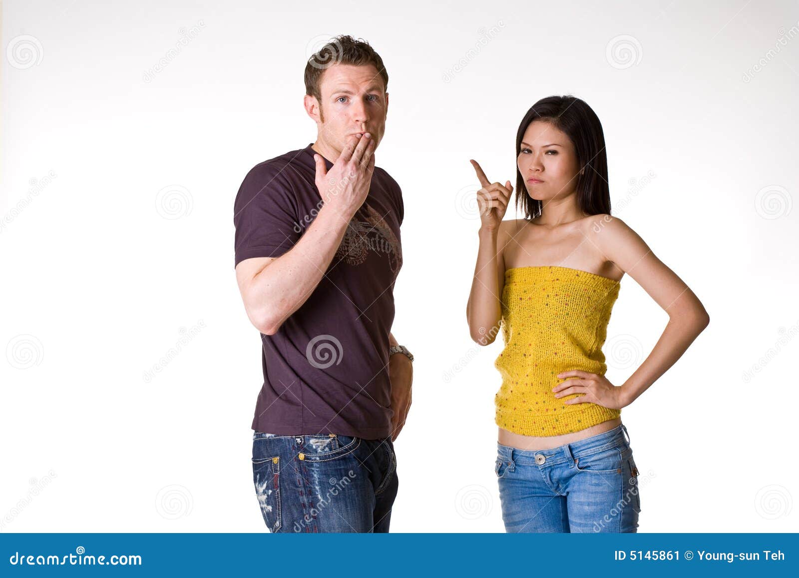 Man Get Scolded by His Spouse Stock Image - Image of casual, funny: 5145861