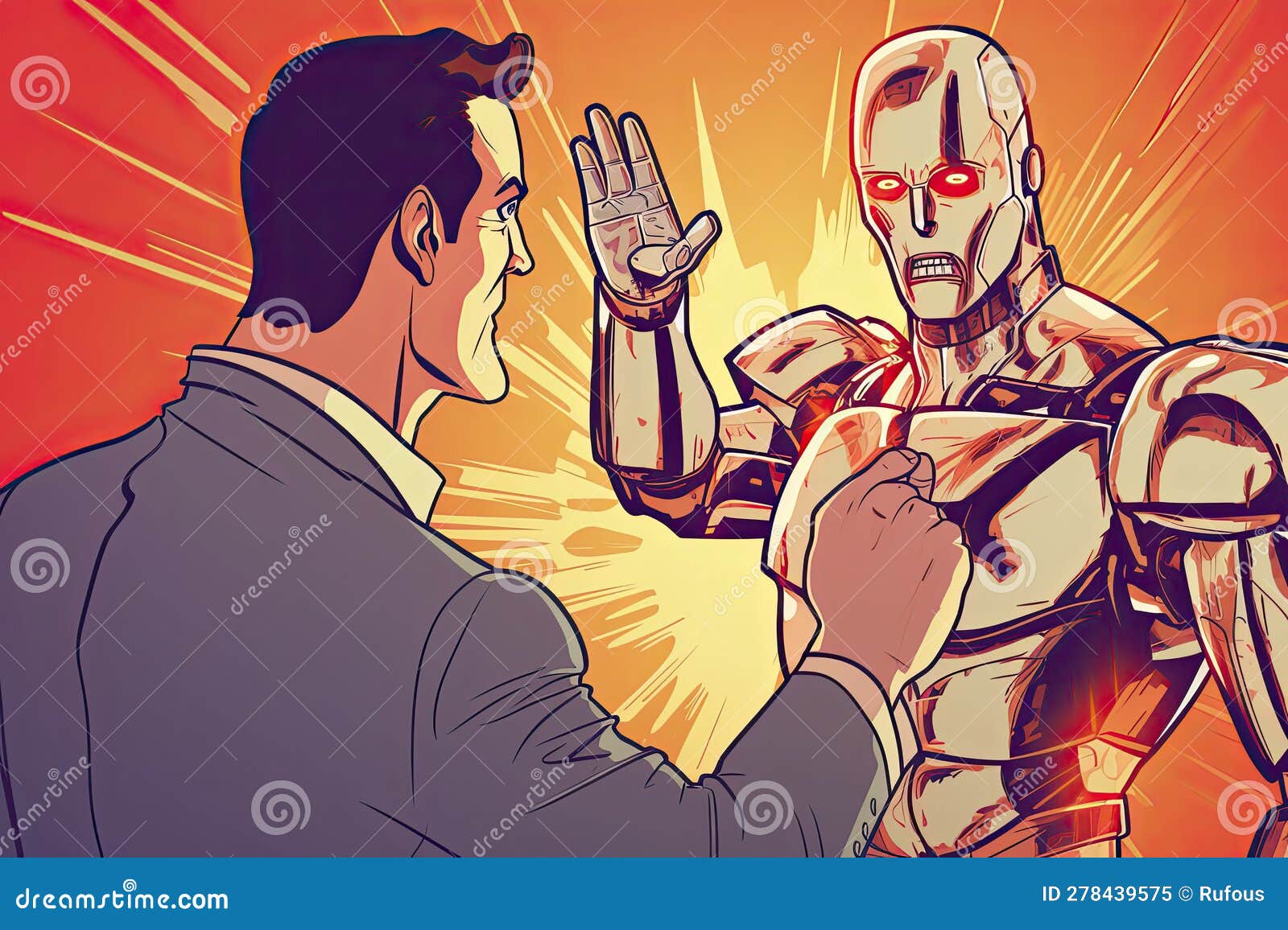 Man Gets Angry at Artificial Intelligence and Wags Finger Stock Image ...