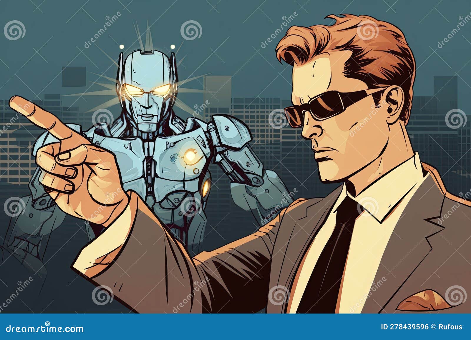 Man Gets Angry at Artificial Intelligence and Wags Finger Stock ...