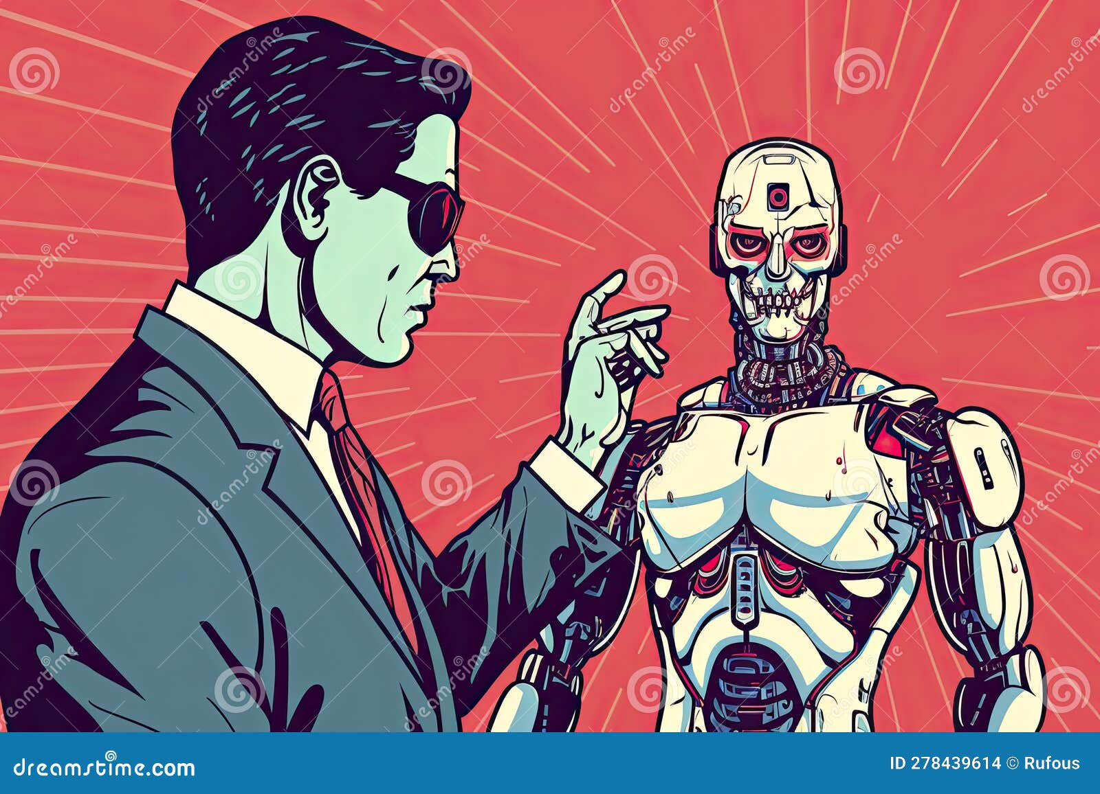 Man Gets Angry at Artificial Intelligence and Wags Finger Stock ...