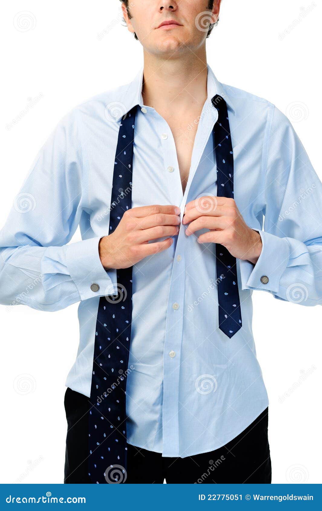 Man gets dressed for work stock image. Image of dressed - 22775051
