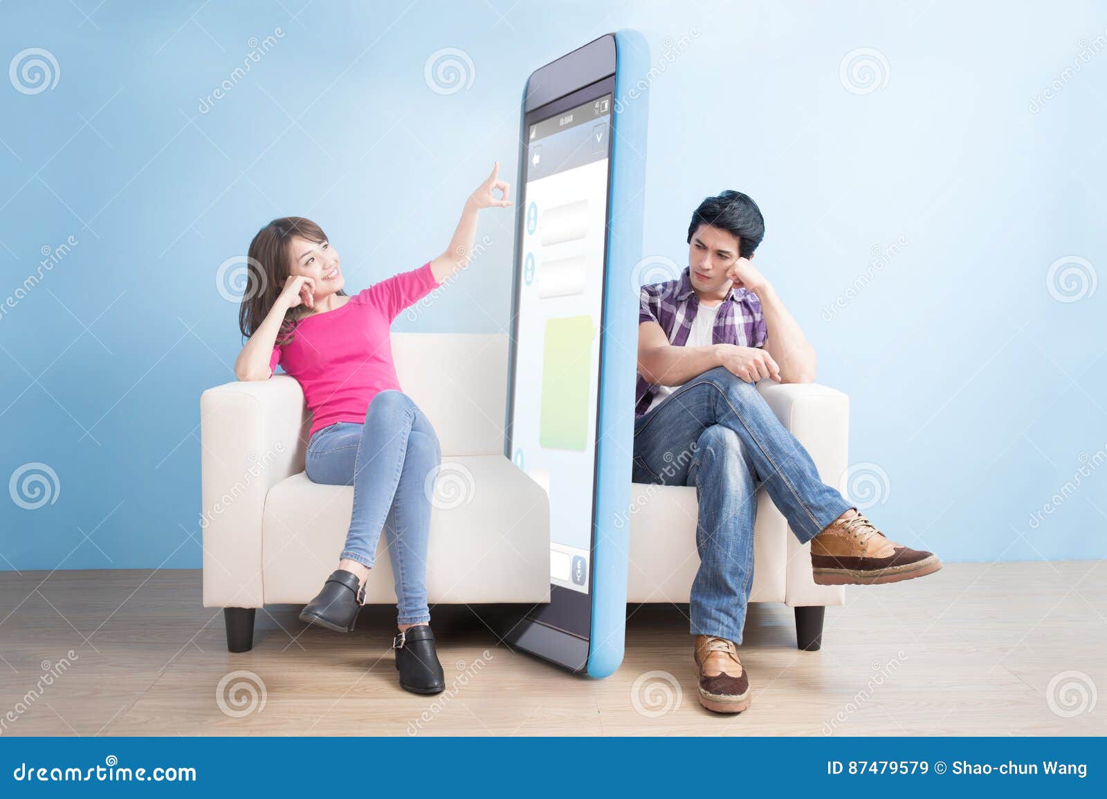 Man is getting bored stock image. Image of home, blue - 87479579