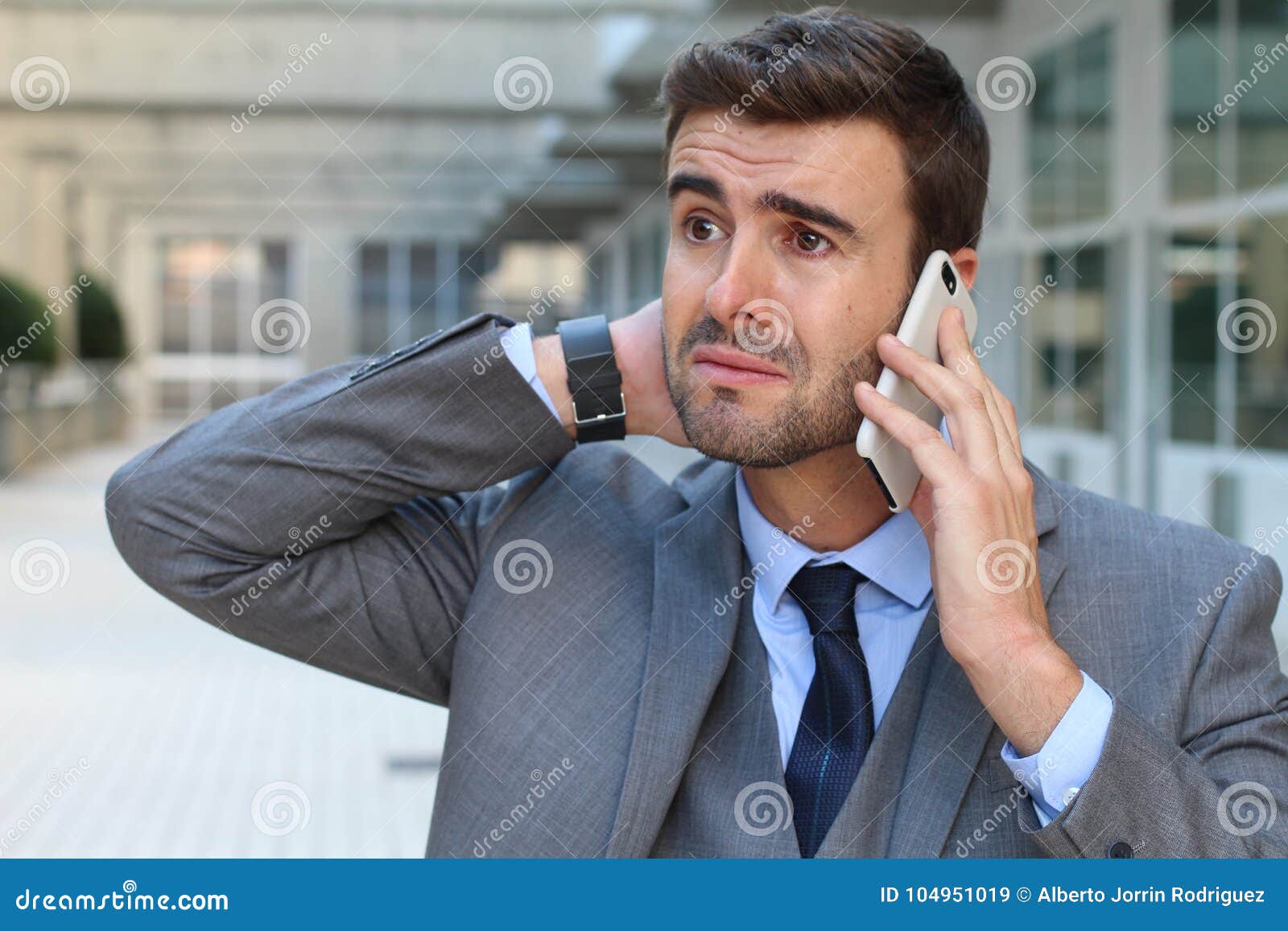 Man Getting Devastating News on a Phone Call Stock Image - Image of ...