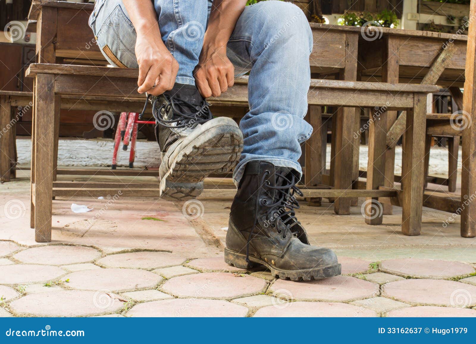 Man getting dressed boots stock image. Image of dressing - 33162637