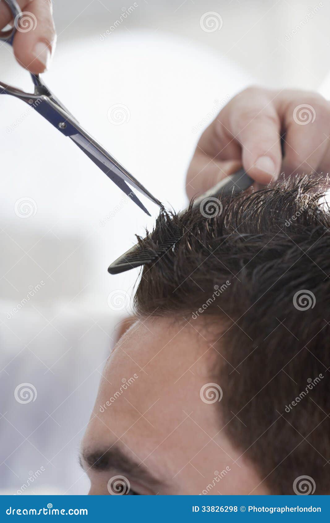 Man Getting an Haircut from Barber Stock Photo - Image of care, adult ...