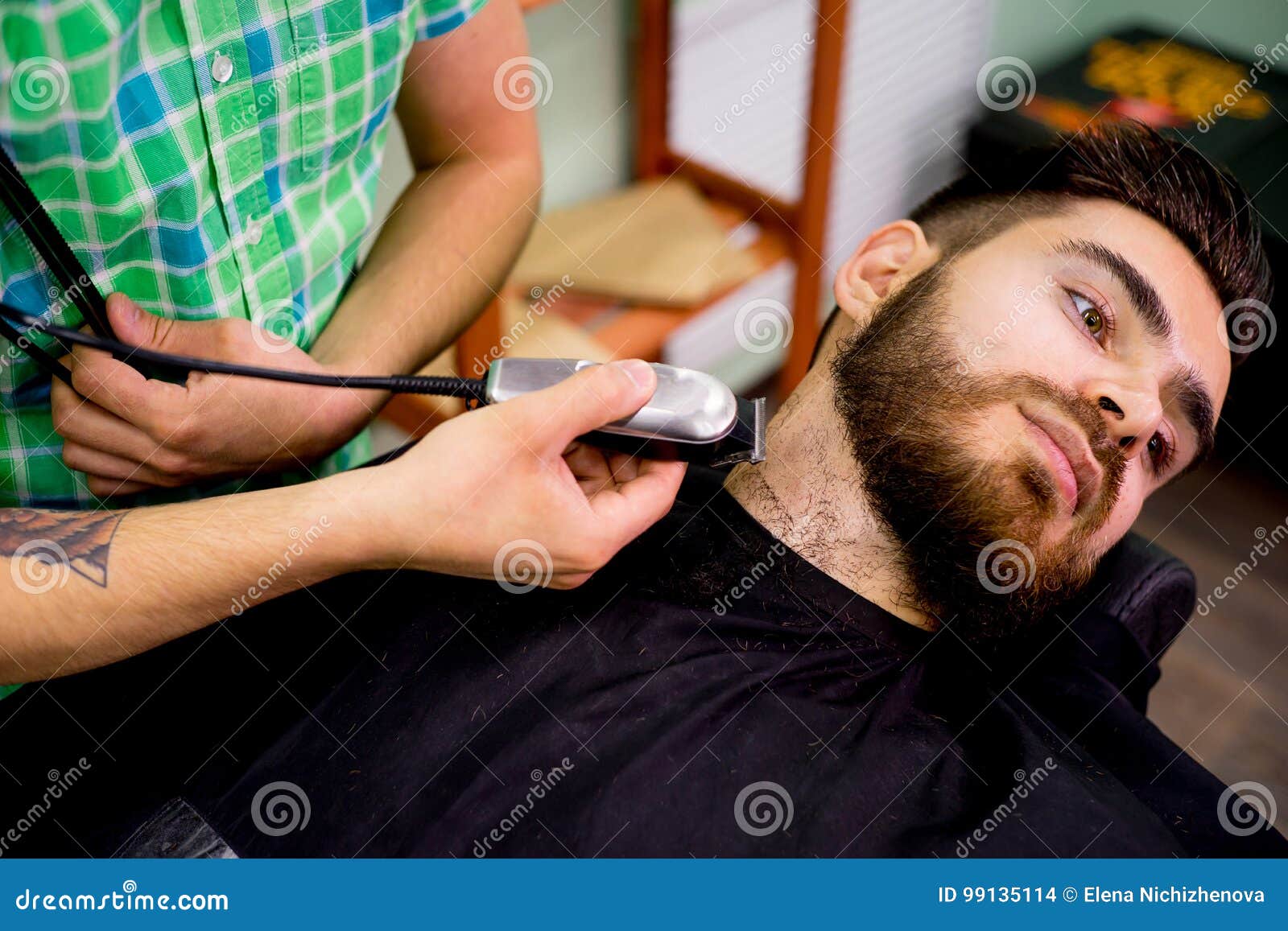 Man getting a haircut stock photo. Image of comb, client - 99135114