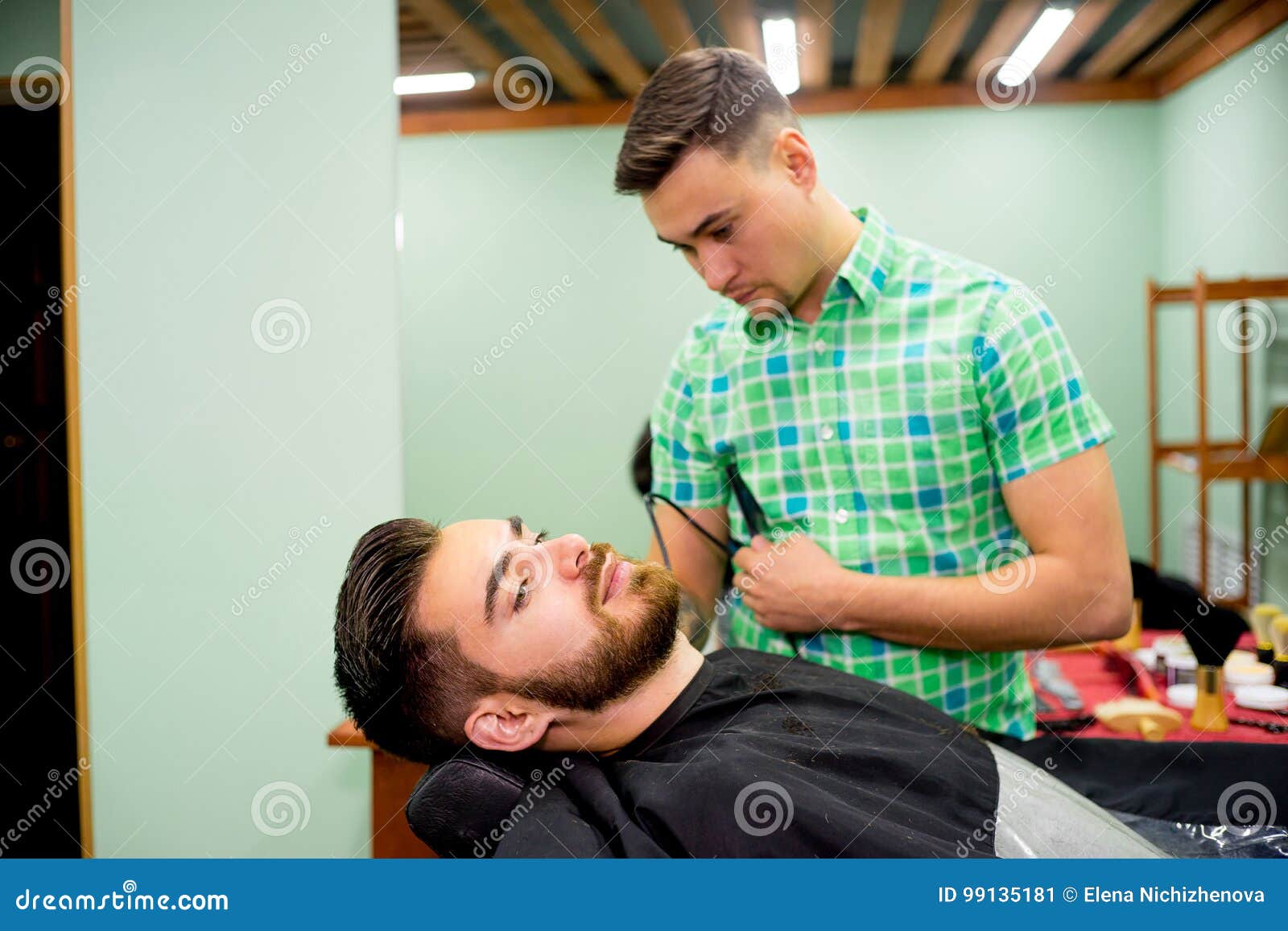 Man getting a haircut stock image. Image of people, customer - 99135181