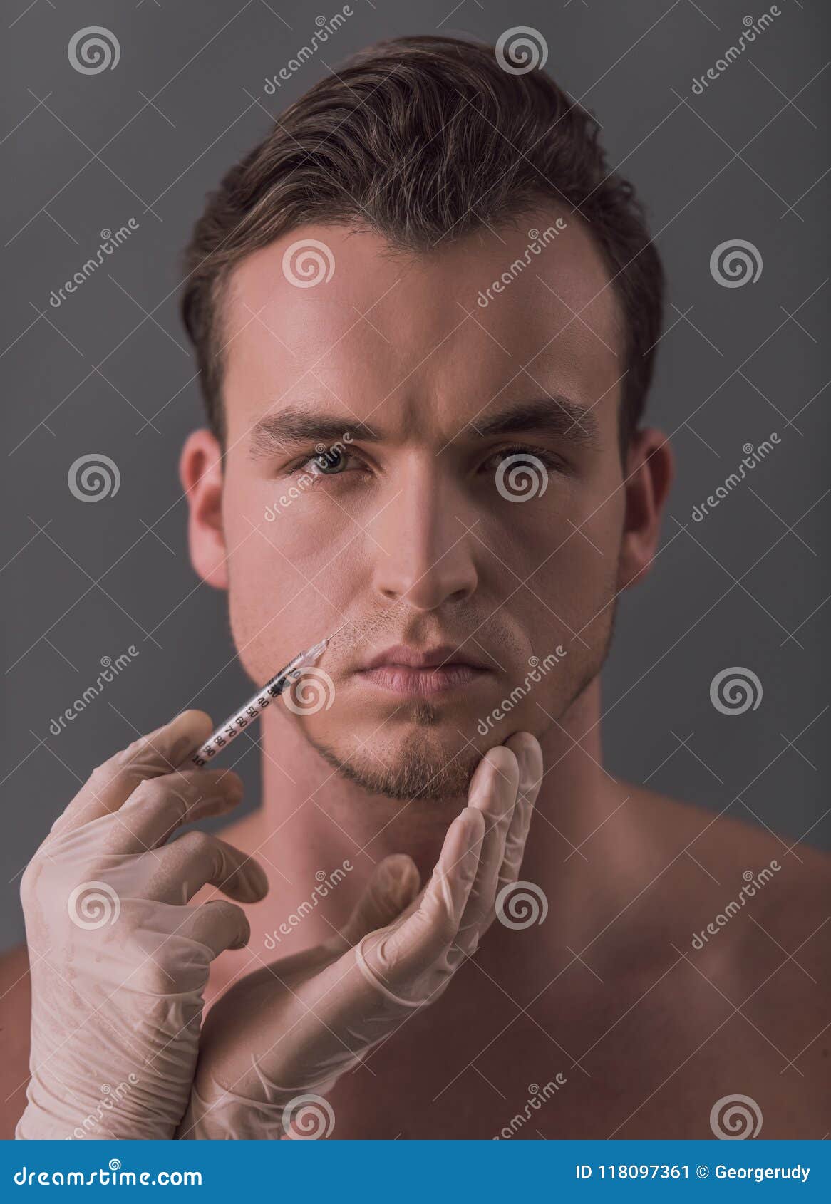Man getting injection stock image. Image of expression - 118097361
