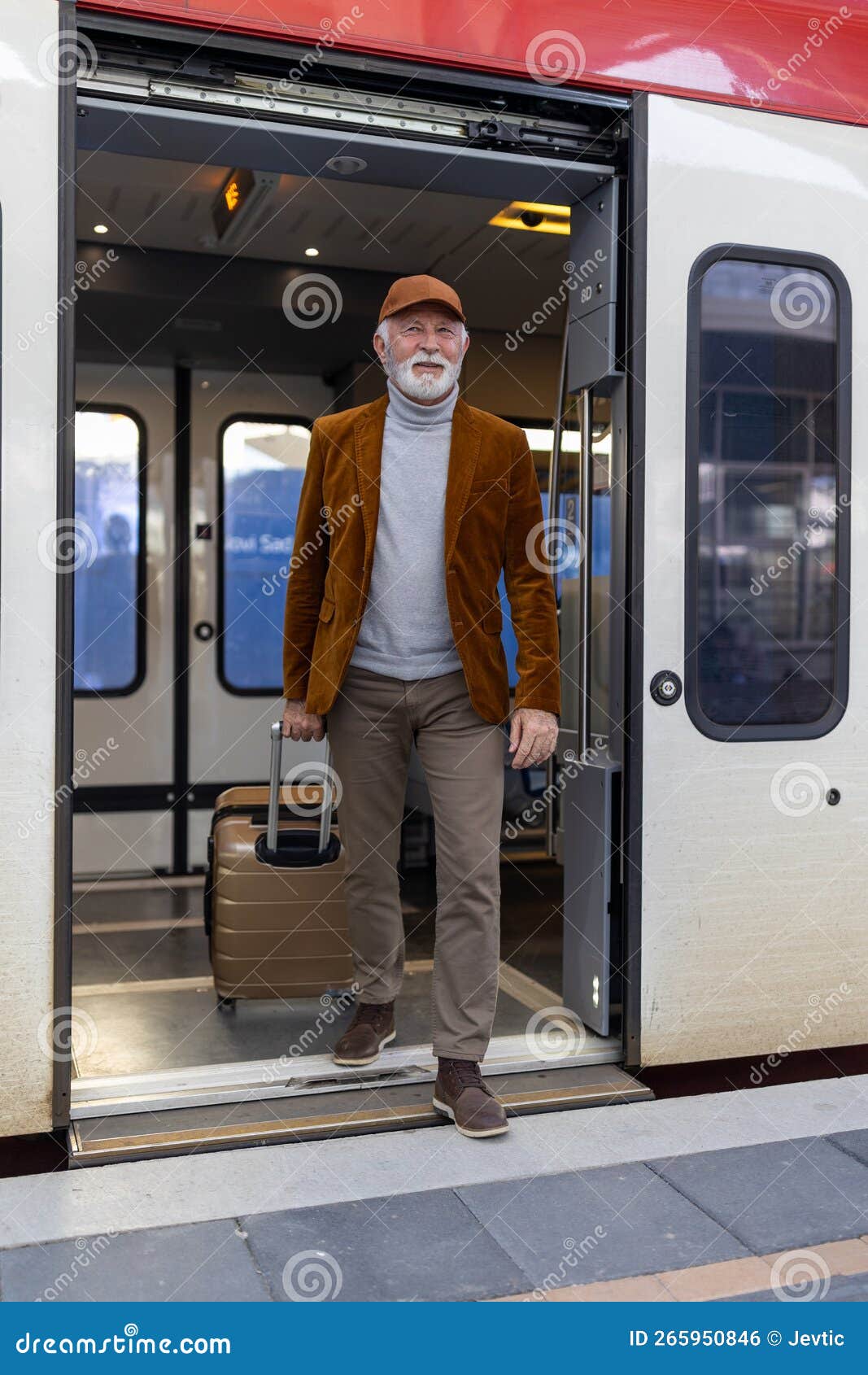 Man getting out of train stock photo. Image of caucasian - 265950846