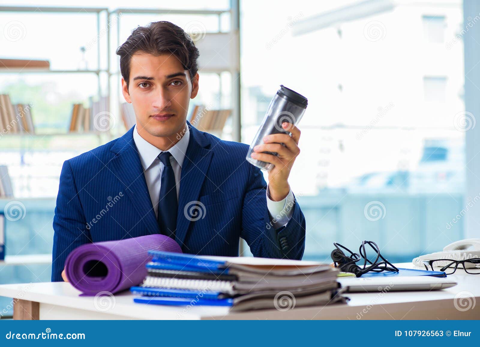 The Man Getting Ready for Sports Break in the Office Stock Image ...