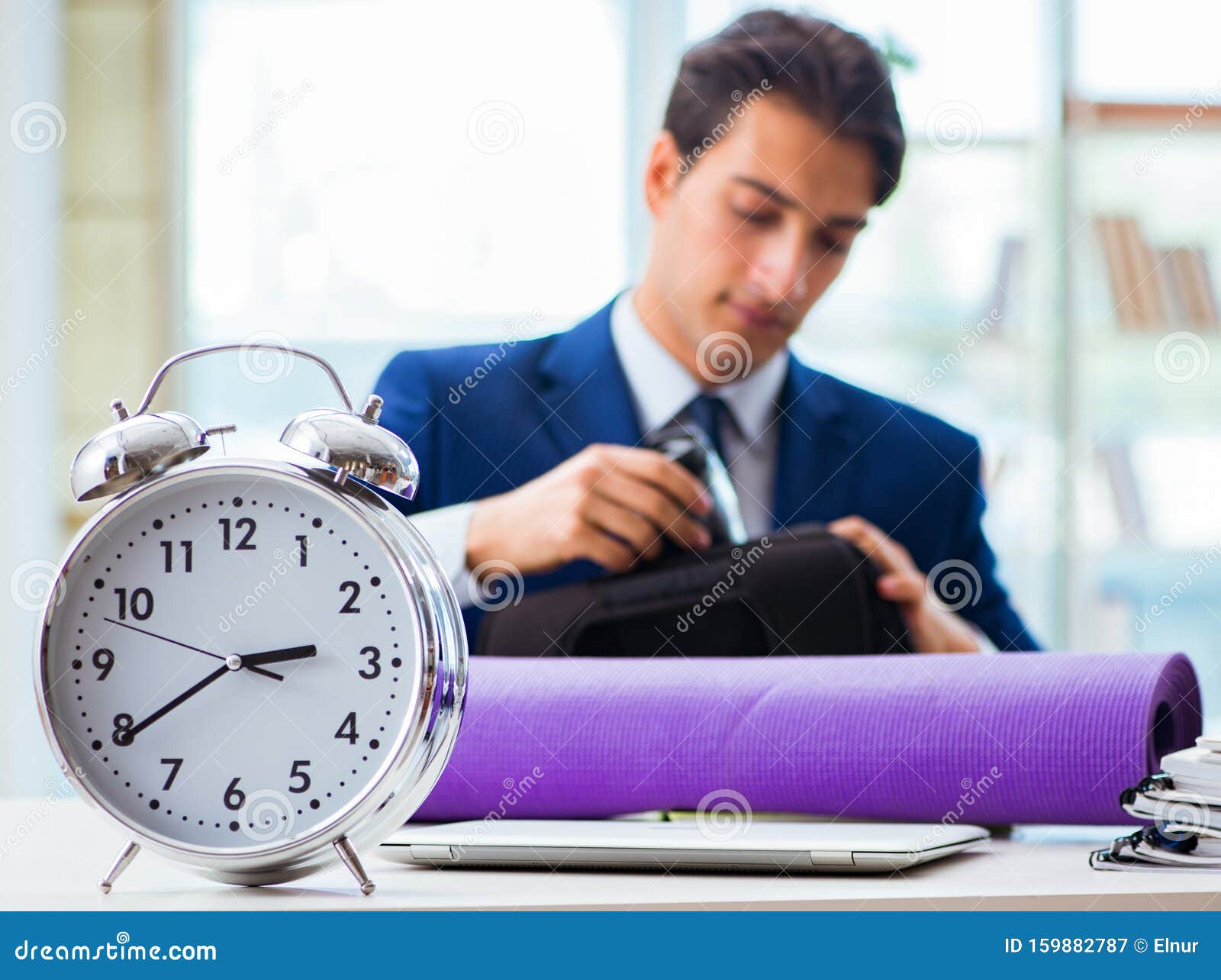 Man Getting Ready for Sports Break in the Office Stock Image - Image of ...
