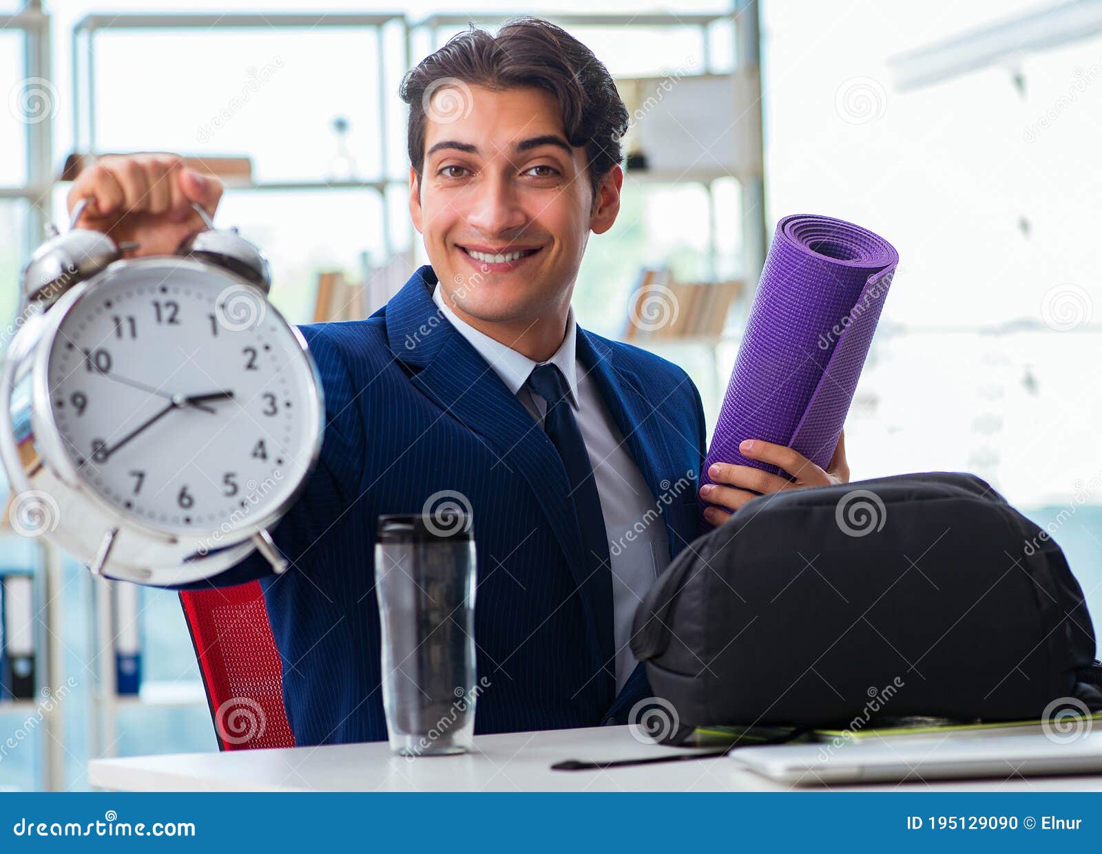 Man Getting Ready for Sports Break in the Office Stock Photo - Image of ...
