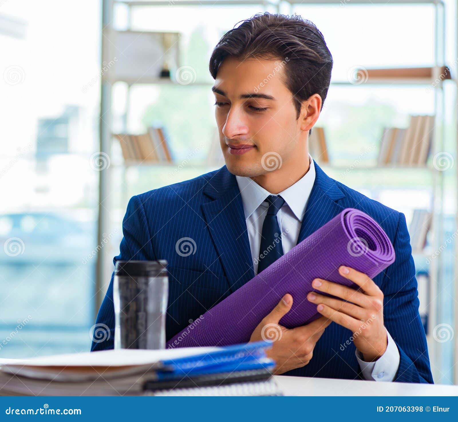 Man Getting Ready for Sports Break in the Office Stock Photo - Image of ...