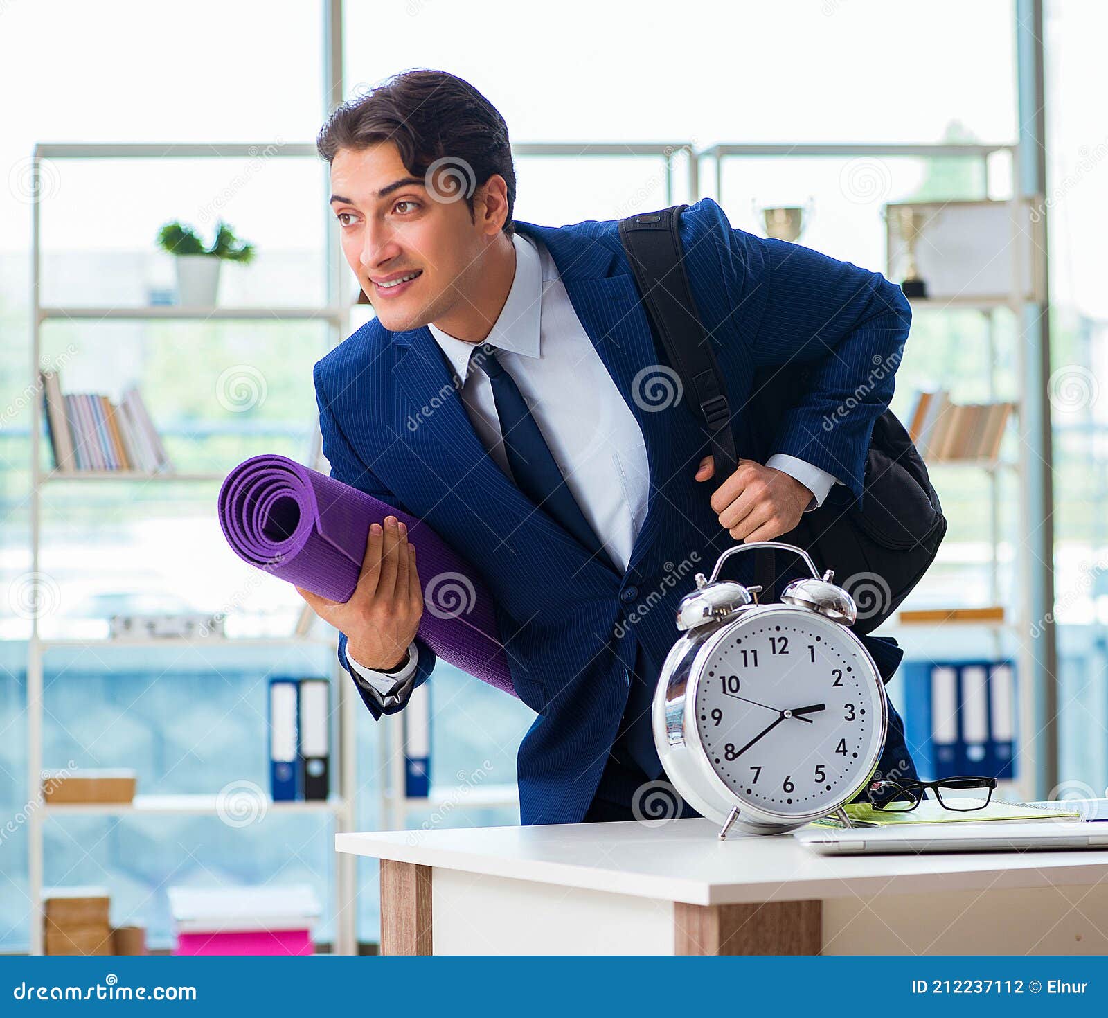 Man Getting Ready for Sports Break in the Office Stock Photo - Image of ...