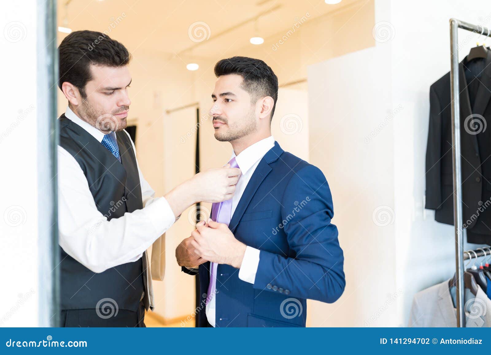Man Getting Ready in Tailor Shop Stock Photo - Image of fashion, tailor ...